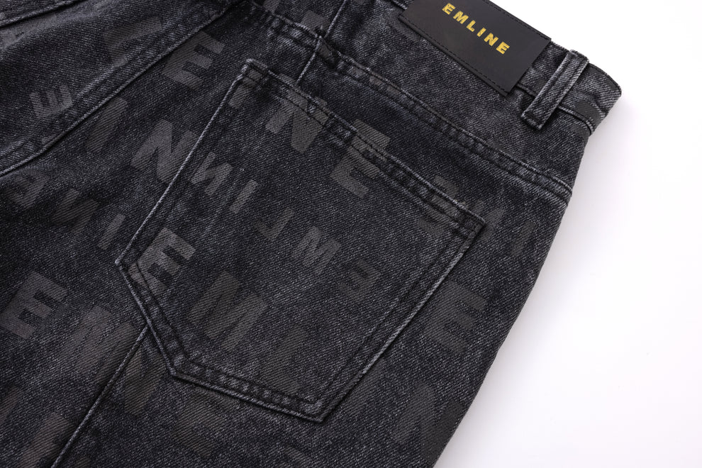 Logo Denim Shorts - Black